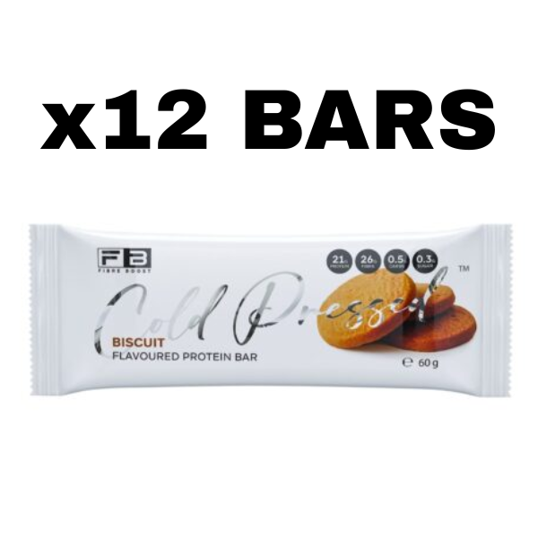 FIBRE BOOST BISCUIT 60g x 12 BOX BUNDLE Cold Pressed Protein Bar ...