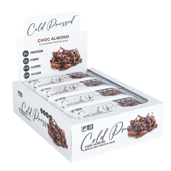 FIBRE BOOST Choc Almond 60g X 12 BOX BUNDLE Cold Pressed Protein Bar ...